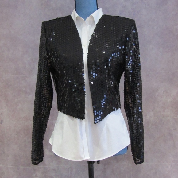 Lew Magram | Jackets & Coats | Vintage Lew Magram Black Sequin Bolero ...